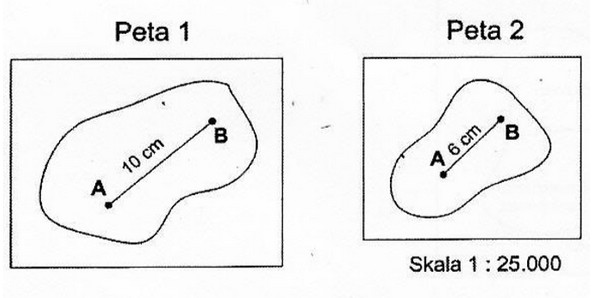Skala peta 1 sesuai ilustrasi gambar adalah ...
